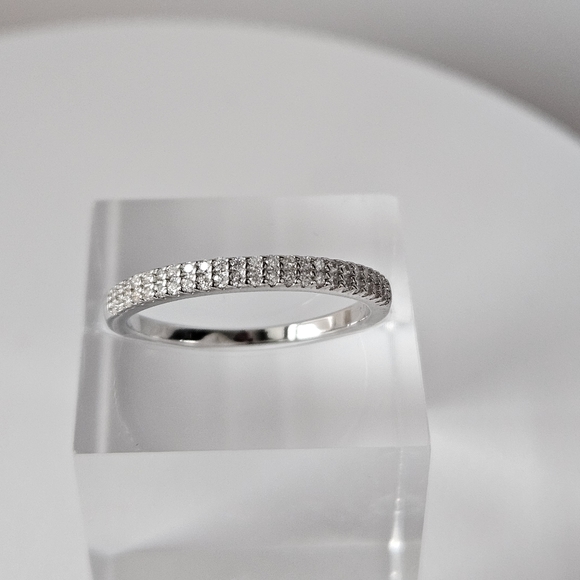 Jewelry | Double Row Pave Moissanite Band | Poshmark